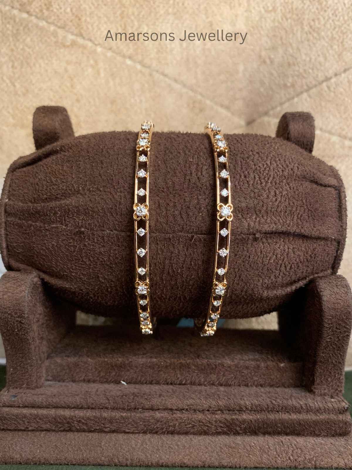 18K Close Setting Diamond Bangles (DB 5173) – Amarsons Jewellery