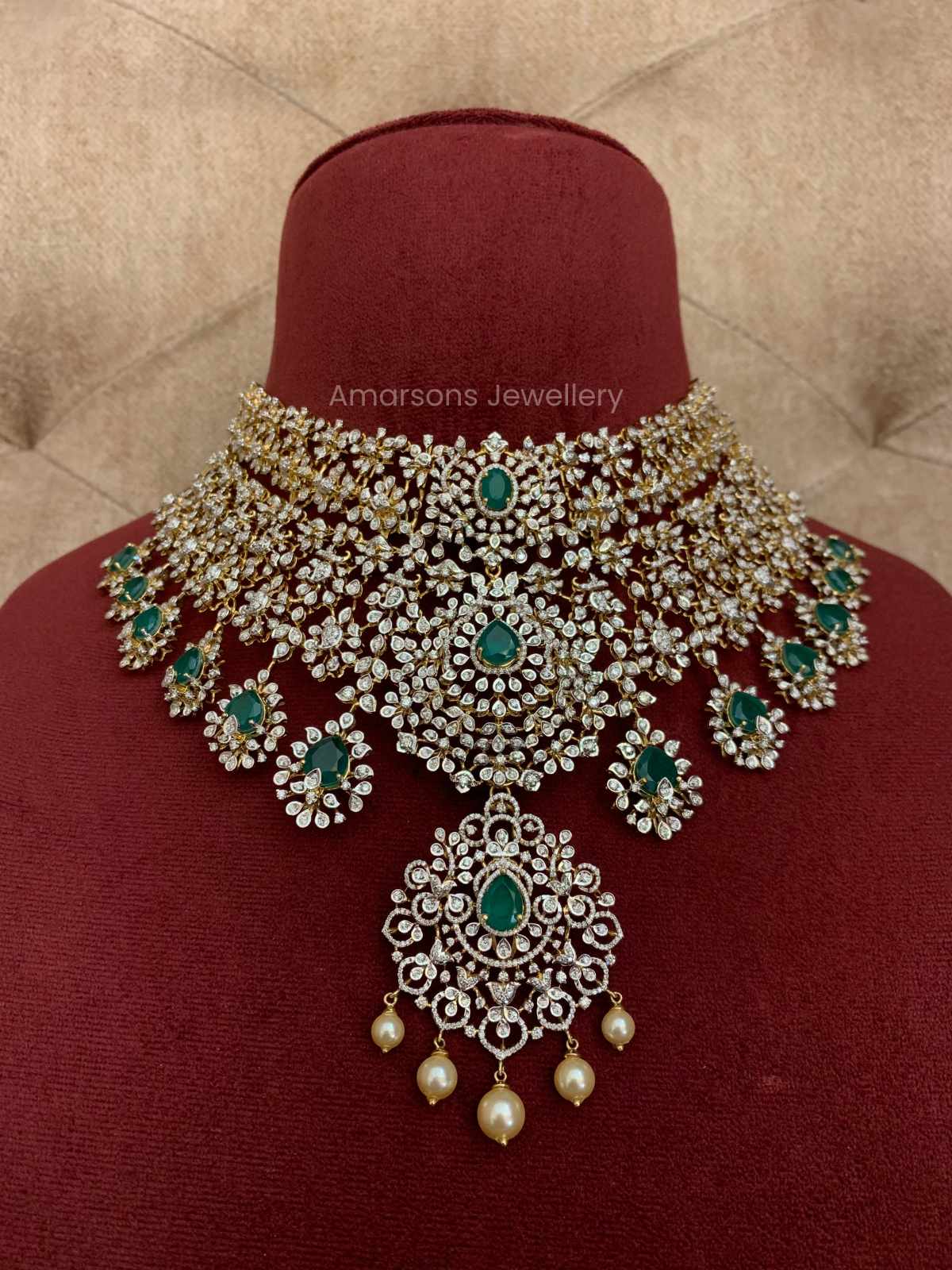 Luxury 18k VVS EF Diamond Necklace with South Sea Pearls | DNS-7974 ...