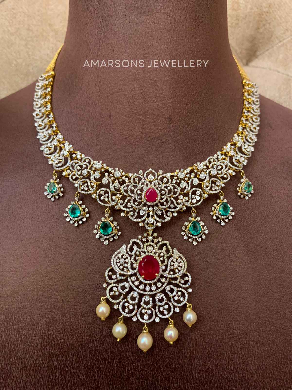 18k VVS EF Diamond Necklace | DNS-1868 – Amarsons Jewellery