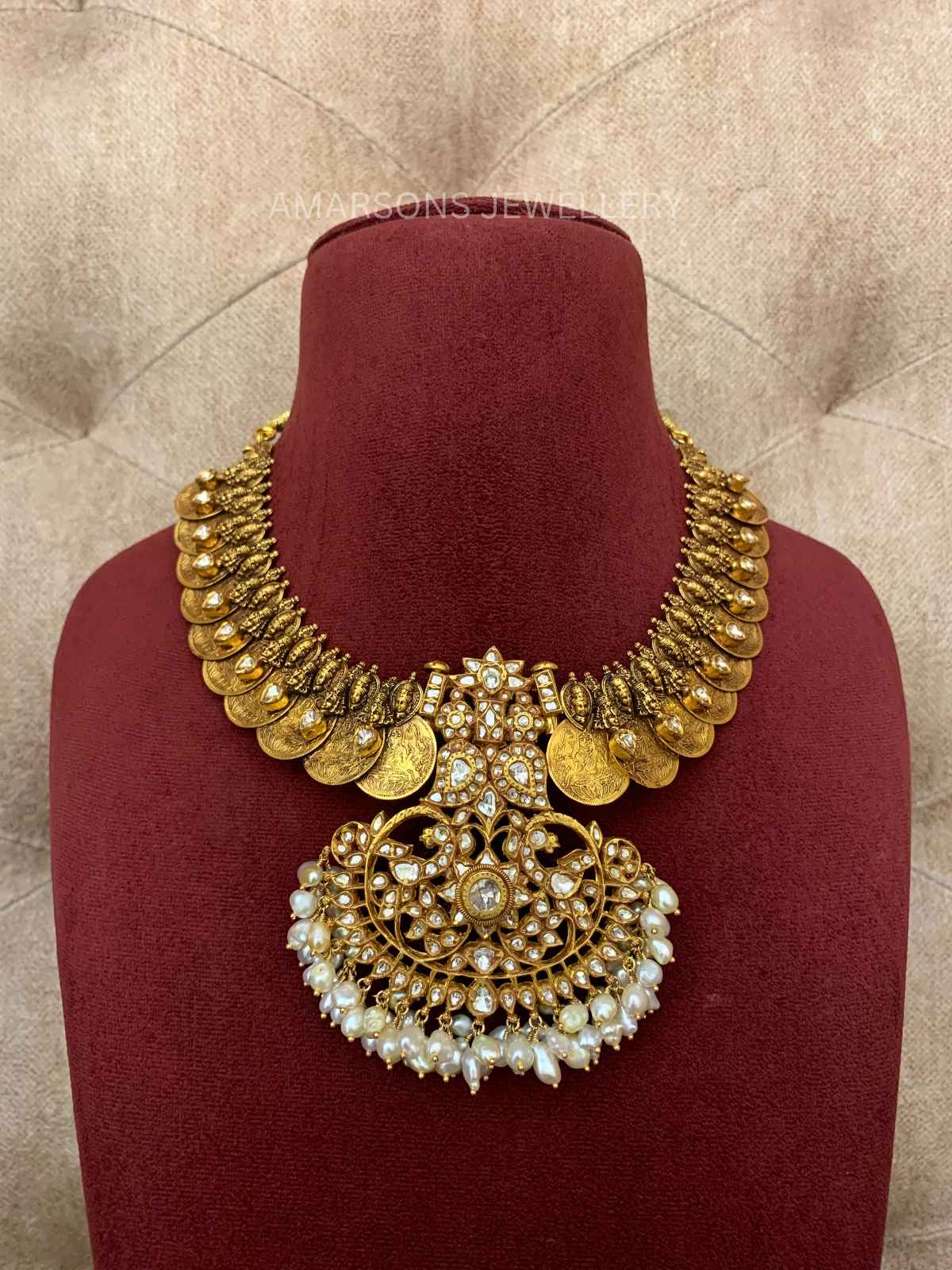 22K Gold Necklace Set (GNS-1736) – Amarsons Jewellery