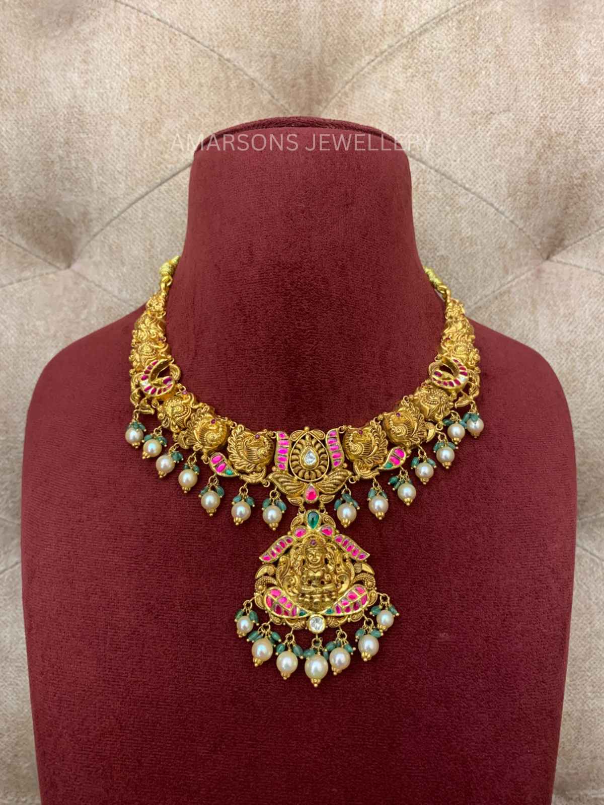 22K Gold Necklace Set (GNS-7308) – Amarsons Jewellery