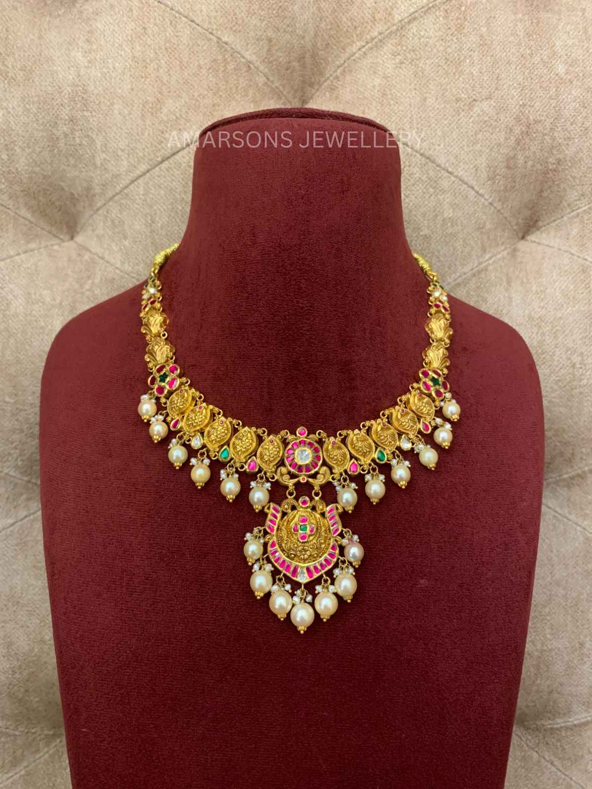 22K Gold Necklace Set (GNS-8990) – Amarsons Jewellery
