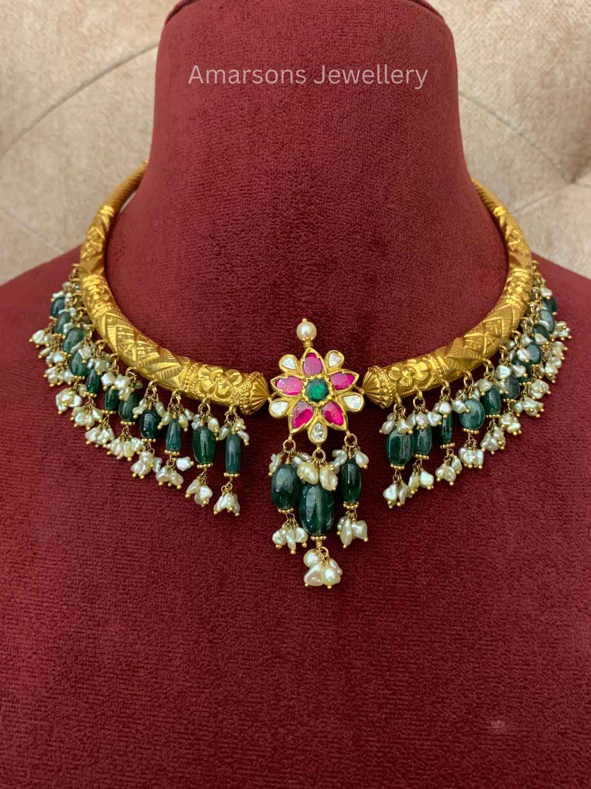 22K Gold Necklace Set (GNS 8638) – Amarsons Jewellery